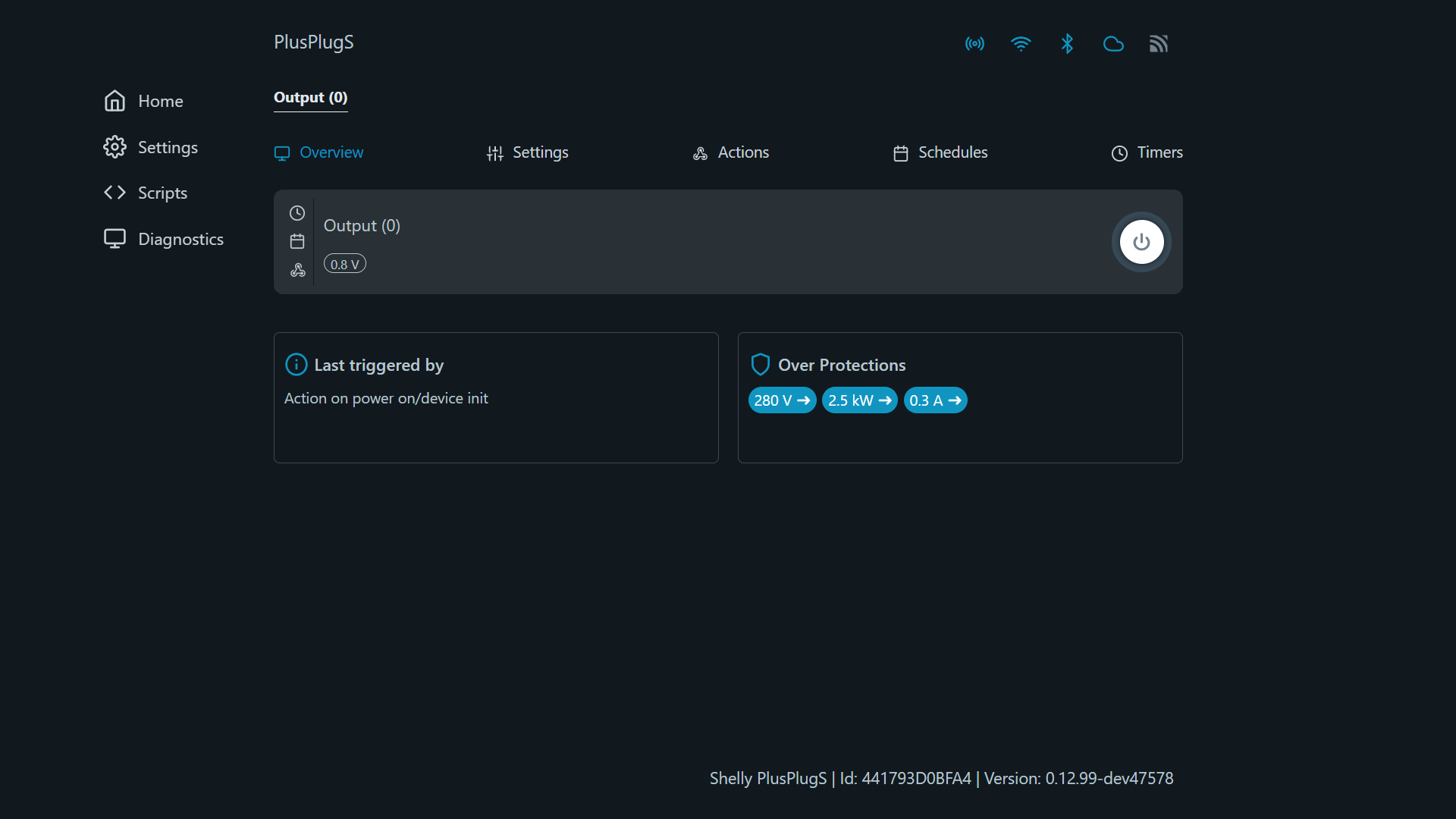 Shelly Plus Plug S web interface guide