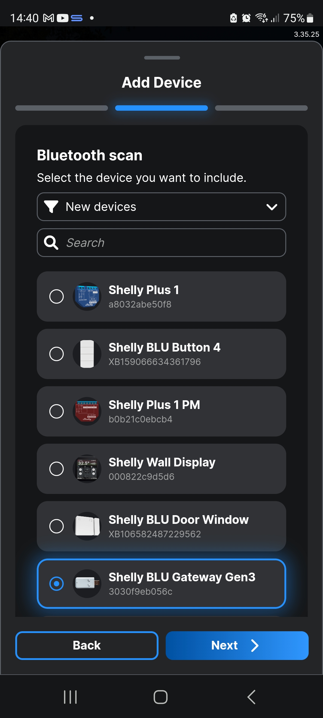 How to add BLU Gateway Gen3 to the Shelly Smart Control cloud application