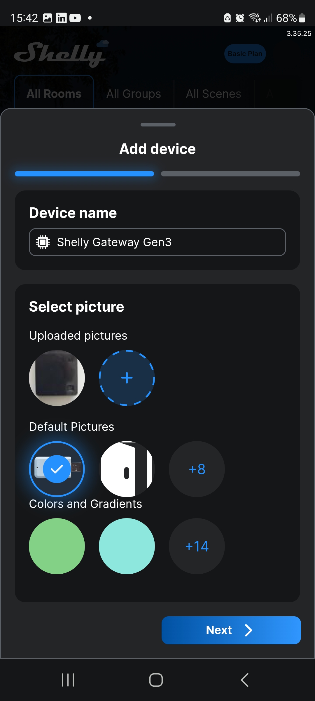 How to add BLU Gateway Gen3 to the Shelly Smart Control cloud application