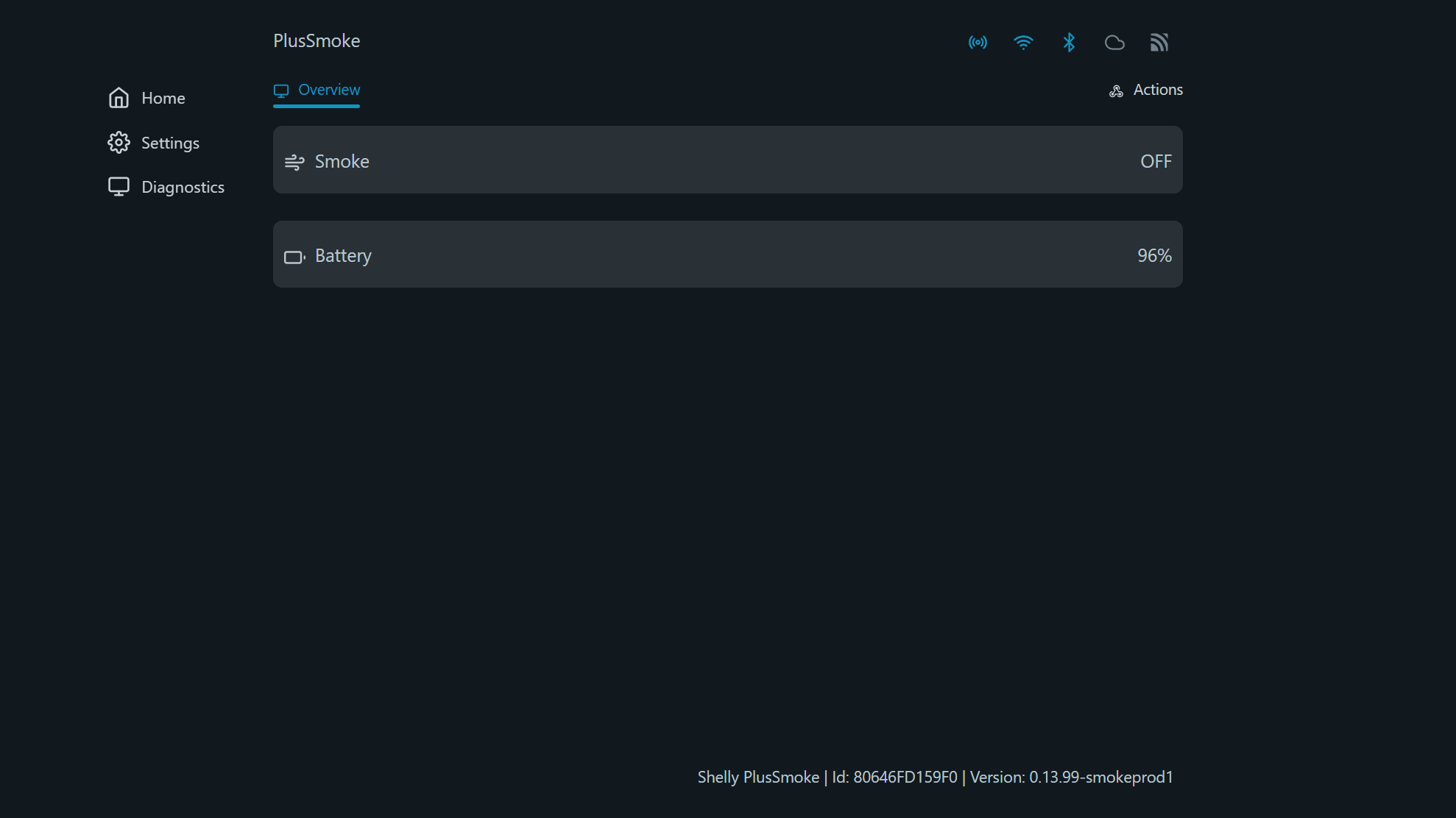 Shelly Plus Smoke web interface guide