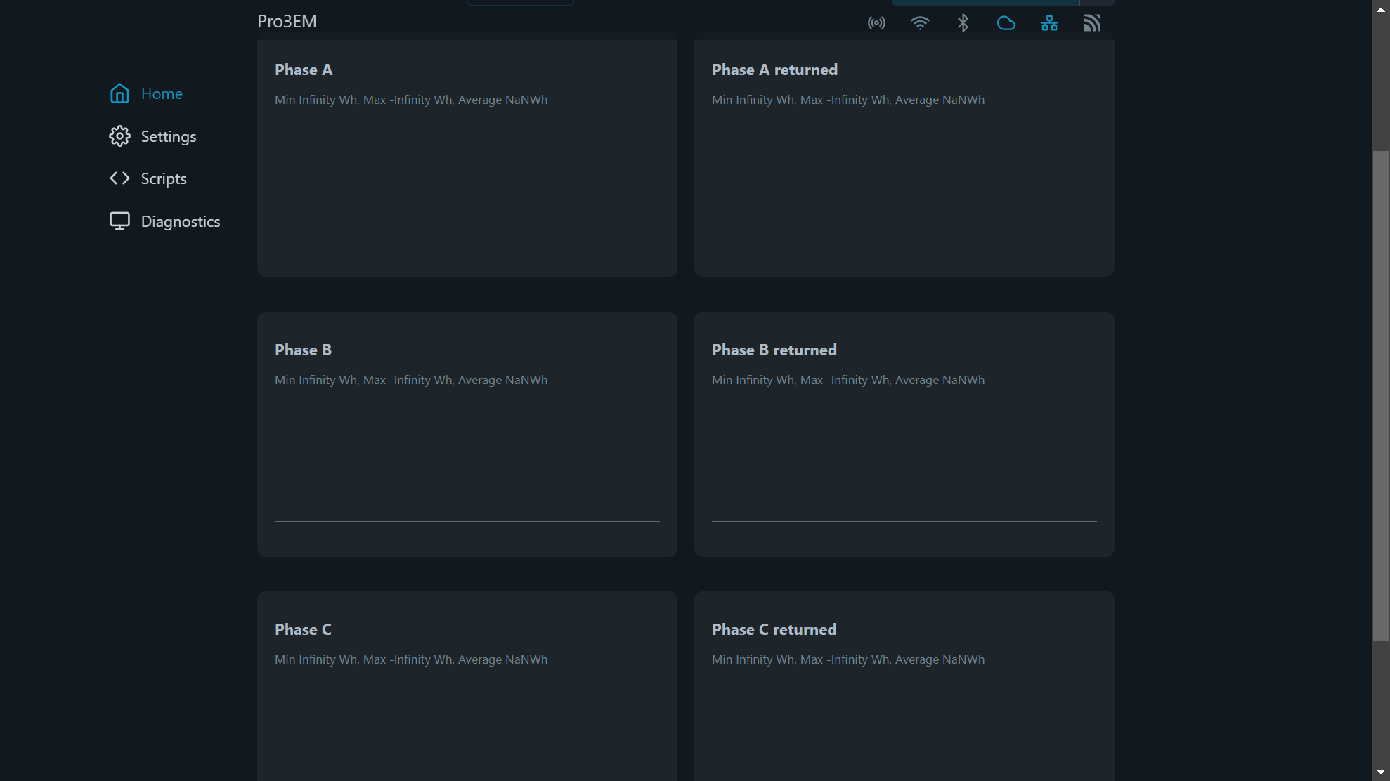 Shelly Pro 3EM web interface guide