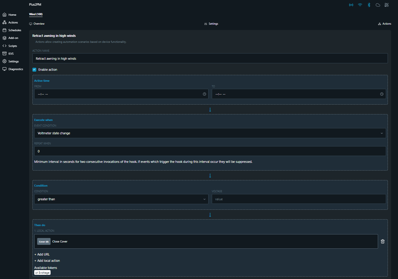 Use Shelly Plus 2PM and Add-on with a wind sensor to retract your ...