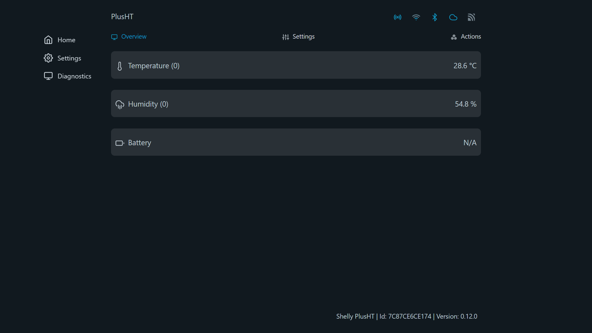 Shelly Plus H&T web interface guide