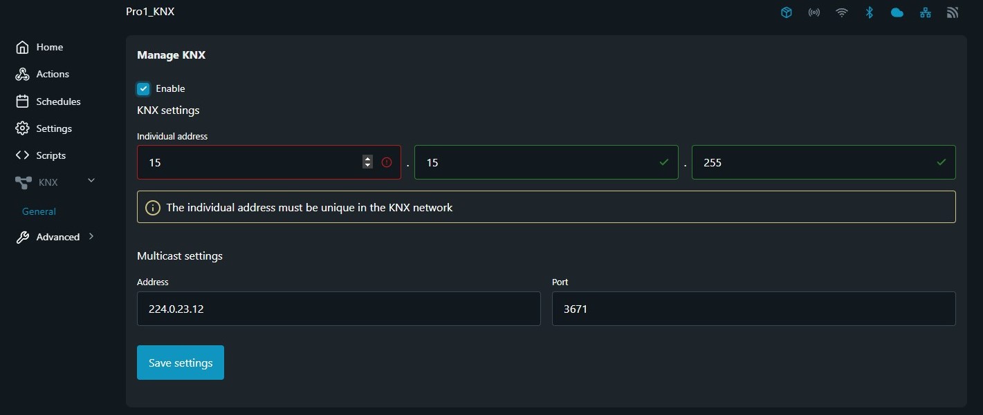 General configuration